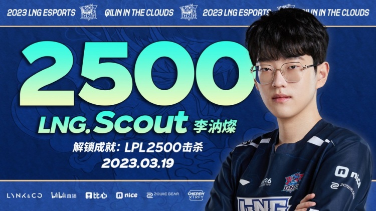 里程碑：LNG中单Scout达成LPL2500杀成就_5EPlay - 5EPlay赛凡网