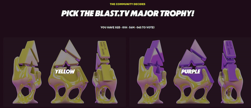 为BLAST Major冠军奖杯颜色投票通道开启_5EPlay - 5EPlay赛凡网