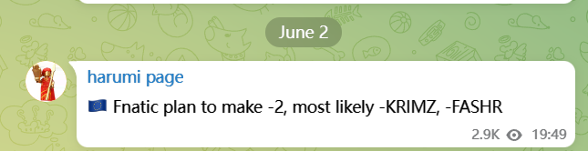 harumi：KRIMZ及FASHR可能离开fnatic_5EPlay - 5EPlay赛凡网