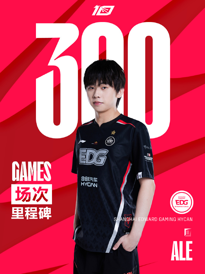 里程碑：EDG上单Ale达成登场LPL300场成就_5EPlay - 5EPlay赛凡网