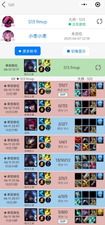 疯狂Rank！Uzi近两天在韩服训练24把！_5EPlay - 5EPlay赛凡网