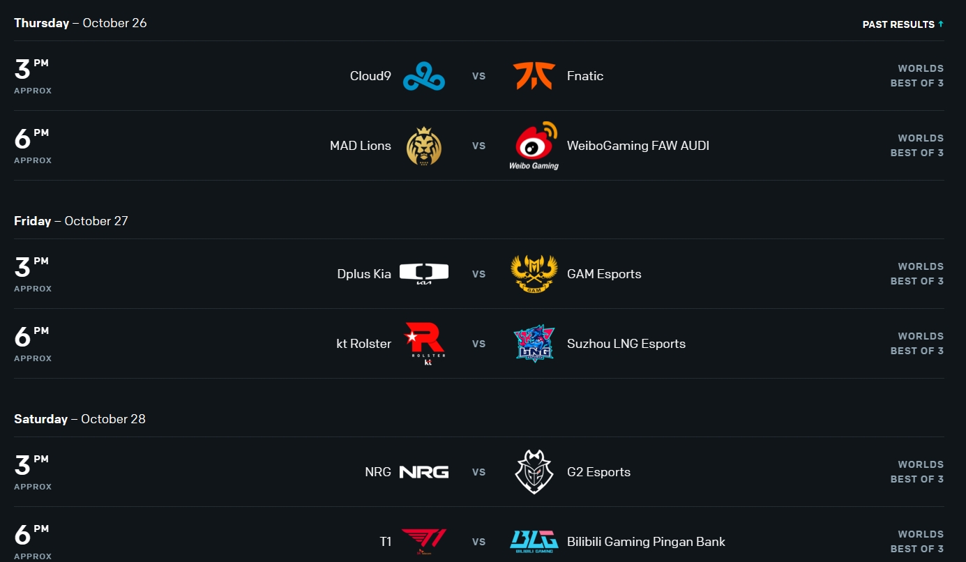 瑞士轮第四轮赛程：26日WBG对MAD 27日KT战LNG 28日T1交手BLG_5EPlay - 5EPlay赛凡网