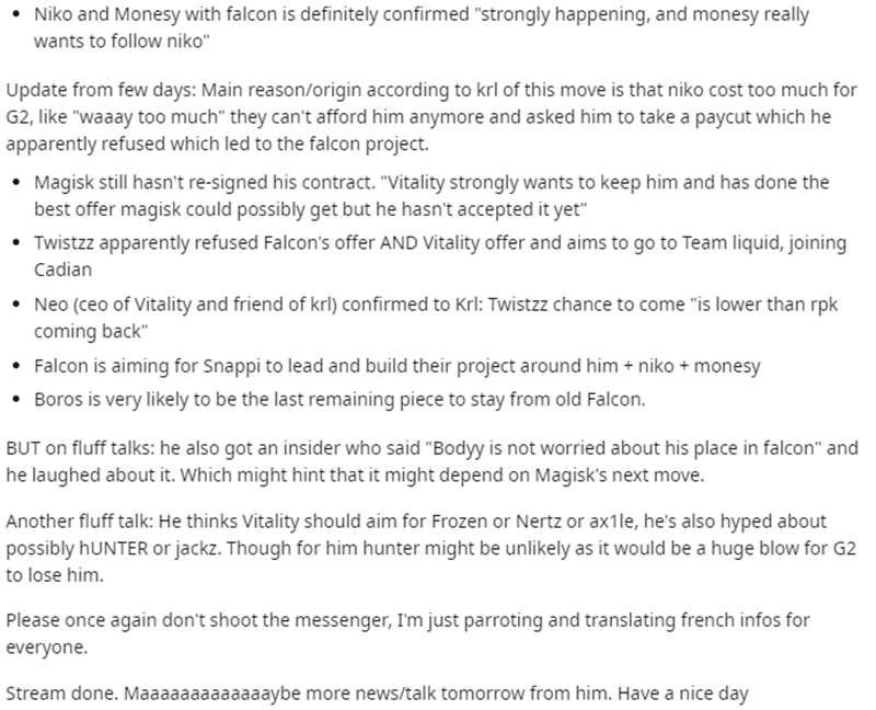 KRL直播内容：NiKo与m0NESY很有可能加入Falcons，消息很多_5EPlay - 5EPlay赛凡网