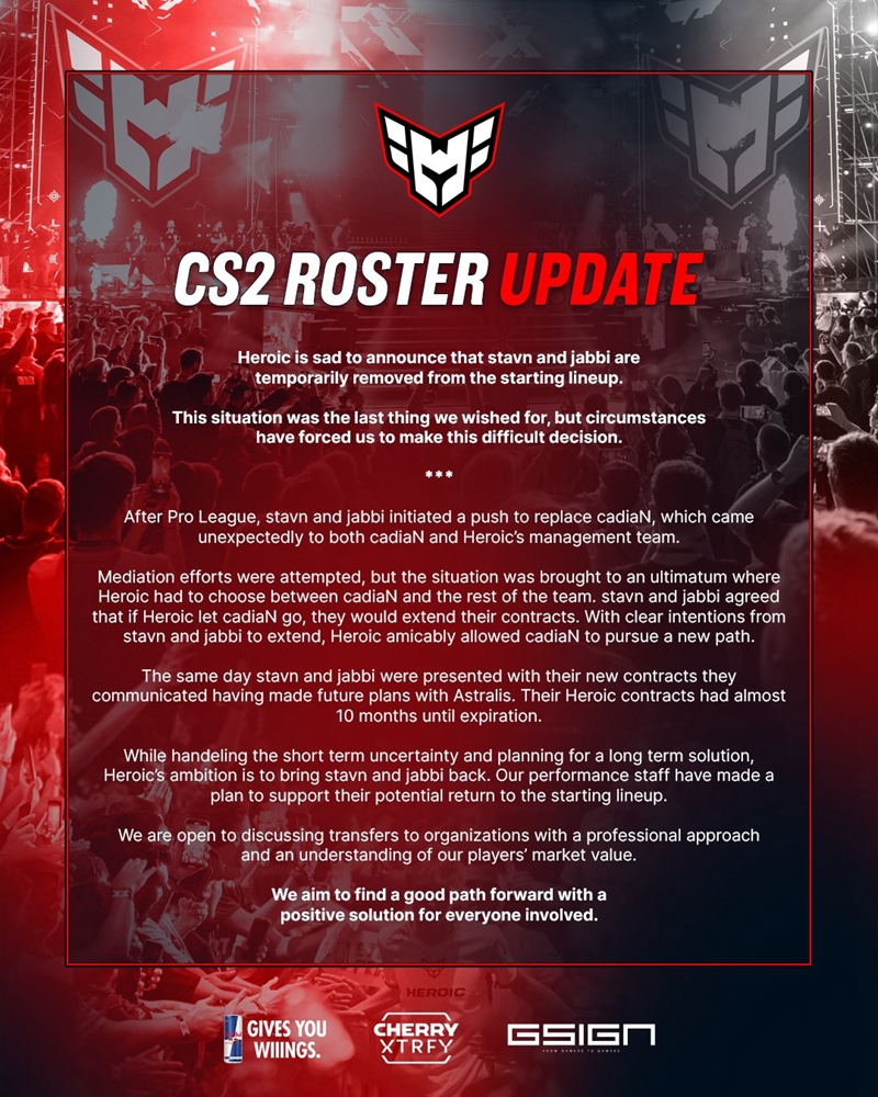 Astralis再次搞事？ Heroic暂时下放jabbi、stavn_5EPlay - 5EPlay赛凡网