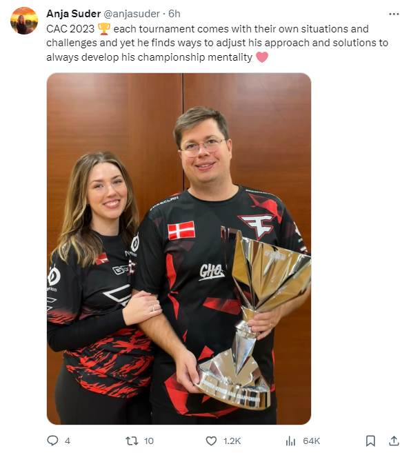 大表哥妻子Anja Suder：他总会想方设法地解决问题