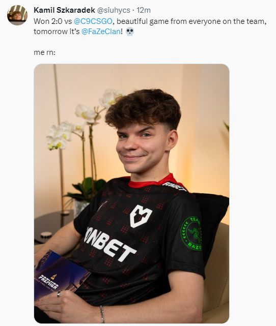 MOUZ晋级四强赛后动态 siuhy：很漂亮的一场比赛_5EPlay - 5EPlay赛凡网