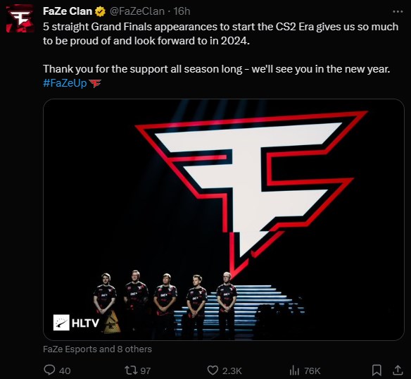 FaZe选手赛后动态：重新调整，展望明年_5EPlay - 5EPlay赛凡网