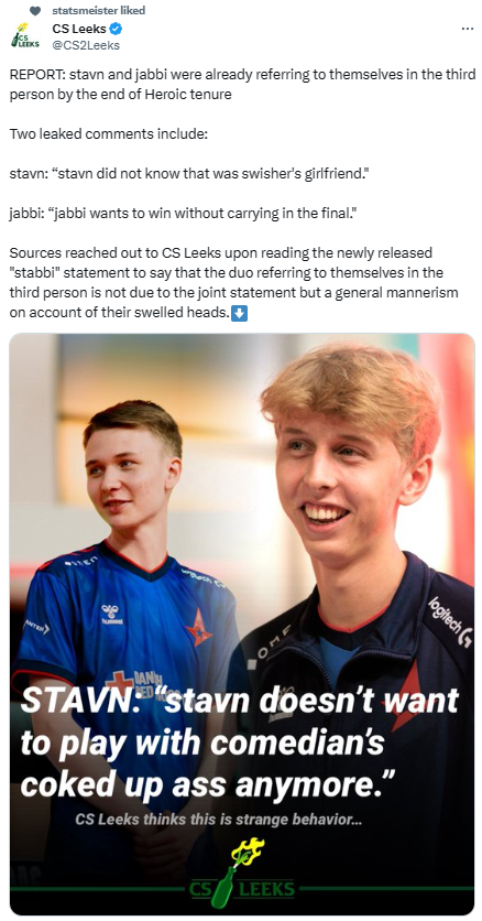 外媒质疑stavn和jabbi两人联合声明：头脑发热后的举止_5EPlay - 5EPlay赛凡网