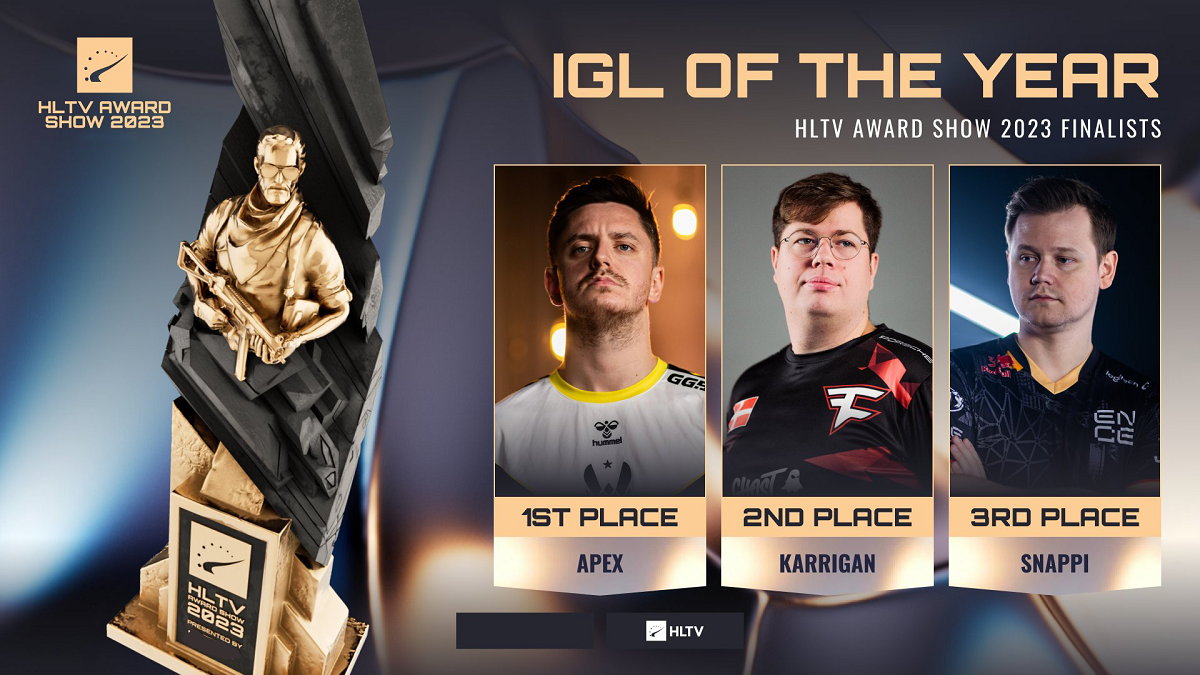 HLTV颁奖典礼：年度最佳指挥——apEX_5EPlay - 5EPlay赛凡网