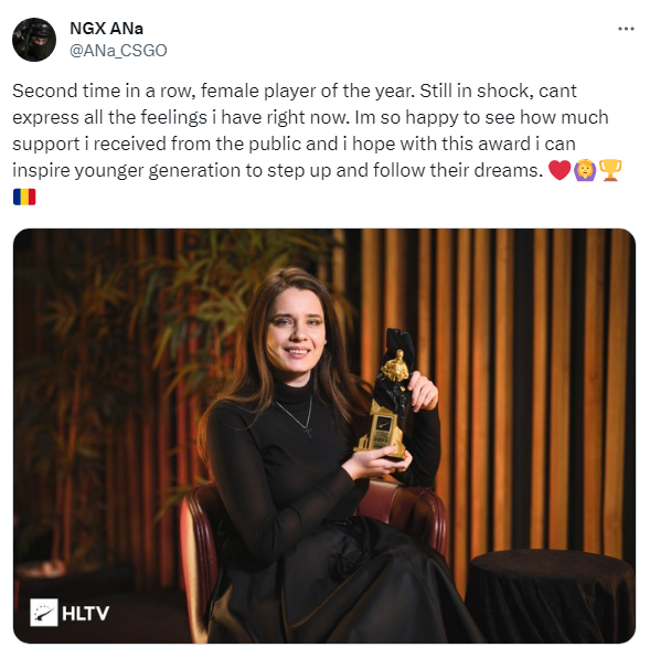 ANa：希望通过这个奖项激励年轻一代勇敢地追逐自己