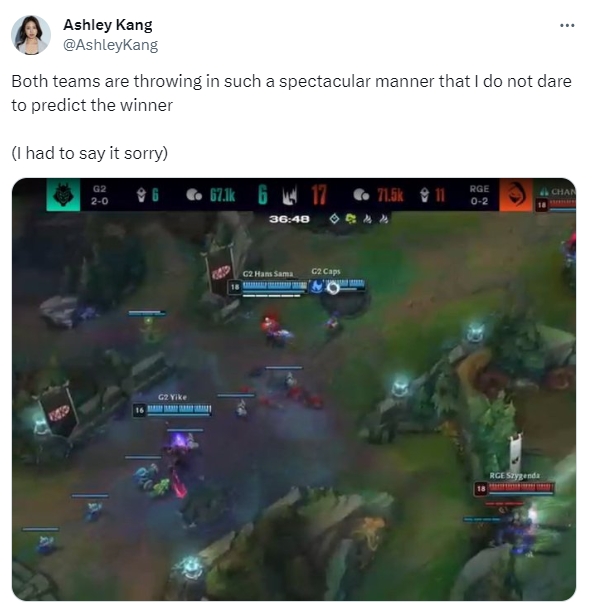 G2爆冷不敌RGE后，前LPL英文流解说Kitty更推：欧洲太不真实了_5EPlay - 5EPlay赛凡网