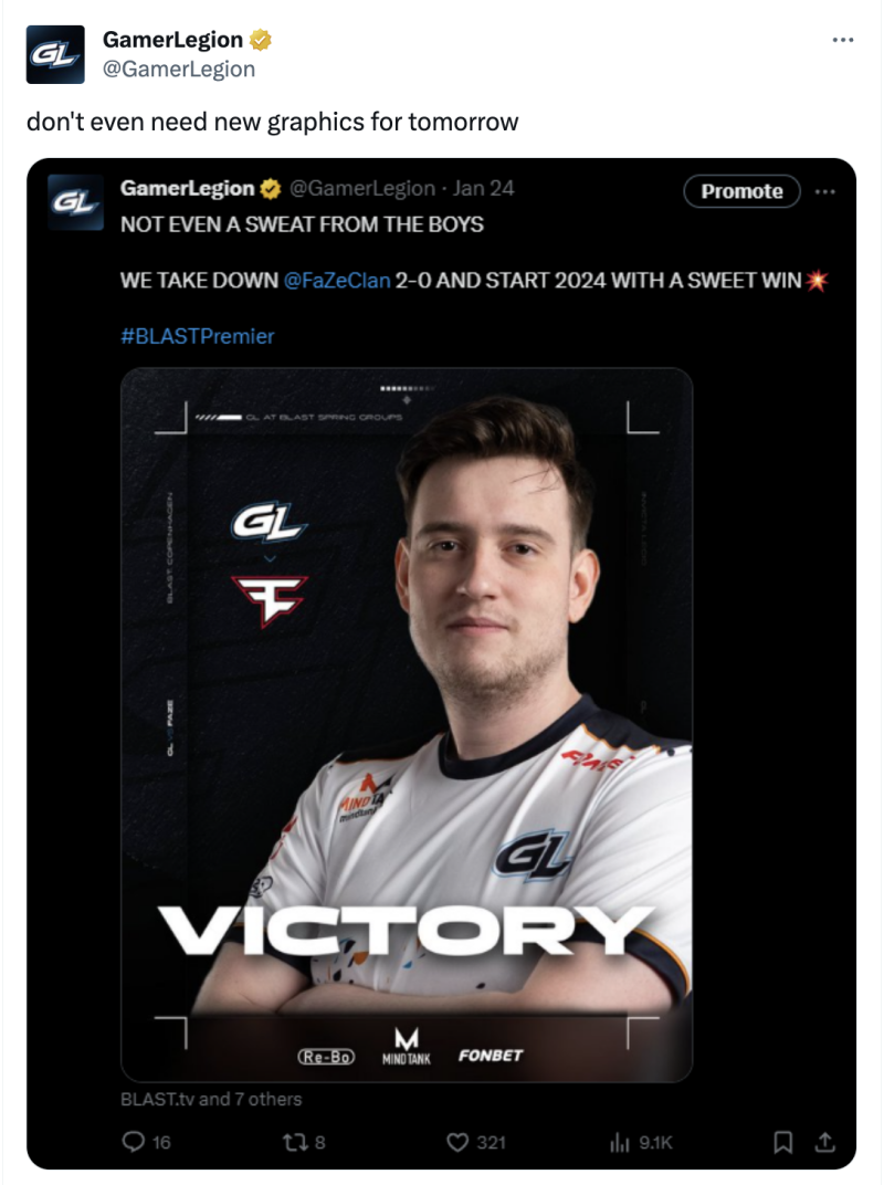 GL再战FaZe 官推表示信心十足_5EPlay - 5EPlay赛凡网