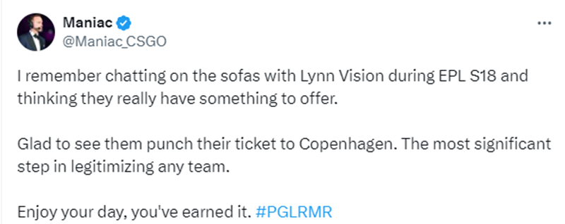 分析师Maniac祝贺LVG：在EPL S18时我就觉得他们有实力_5EPlay - 5EPlay赛凡网