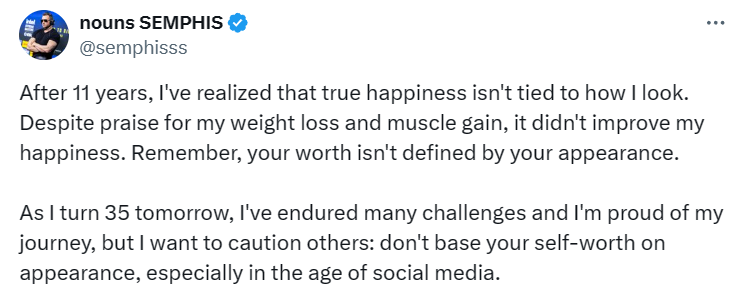 SEMPHIS：不要把自我价值建立在外表上