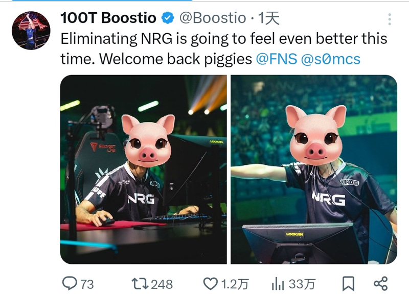 【赛场之外】100T Boostio：fns、s0m回归NRG？欢迎回来，小猪们！_5EPlay - 5EPlay赛凡网