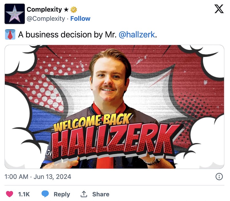 官宣：Complexity同hallzerk签订新合约_5EPlay - 5EPlay赛凡网