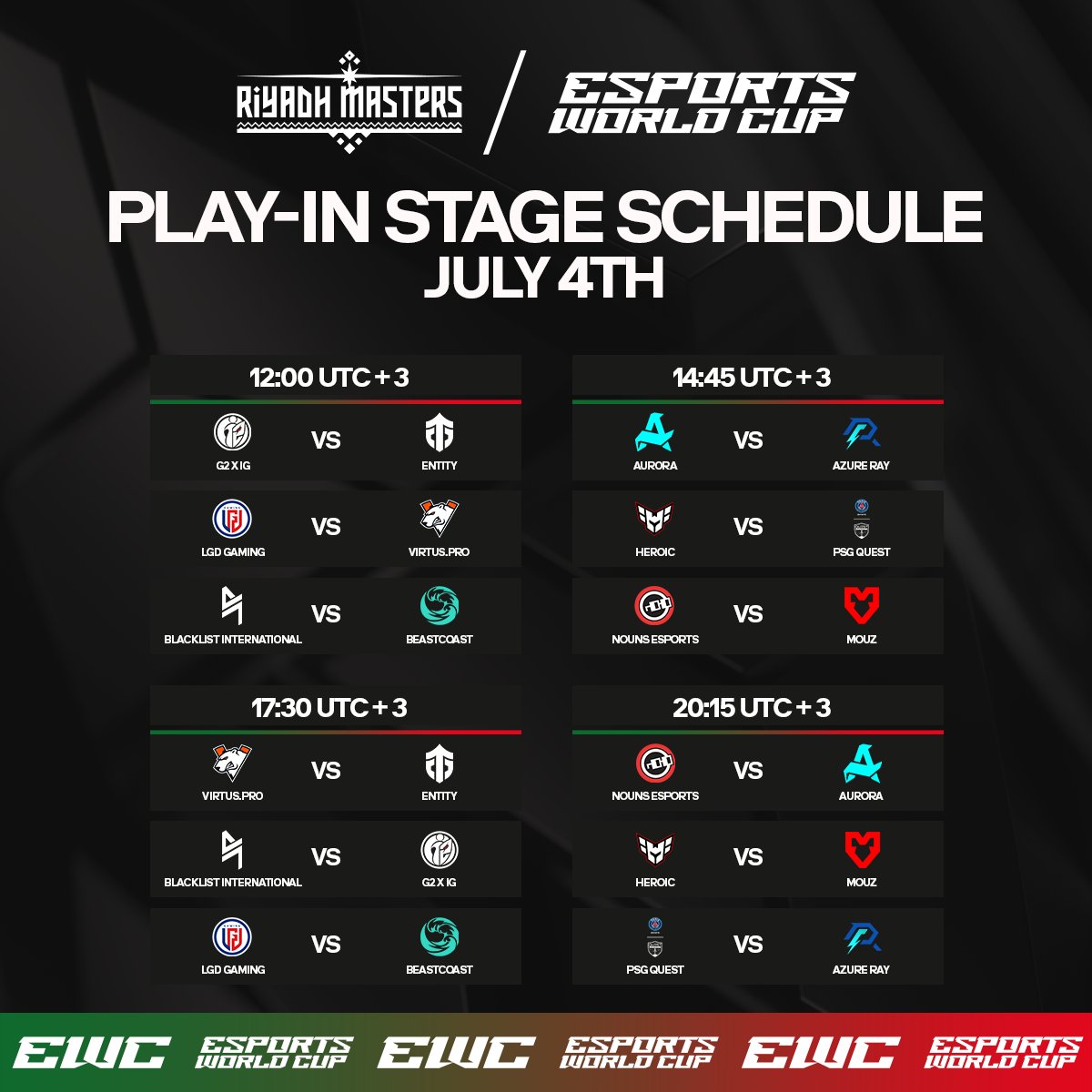 EWC突围赛首日赛程：LGD对阵VP、IG遭遇Entiy，AR vs Aurora_5EPlay - 5EPlay赛凡网