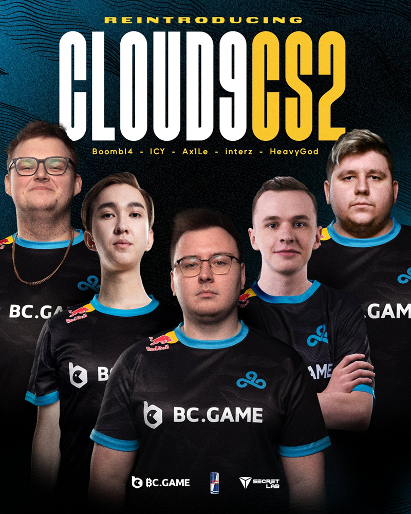官宣：Cloud9发布完整阵容，HeavyGod、ICY在列_5EPlay - 5EPlay赛凡网