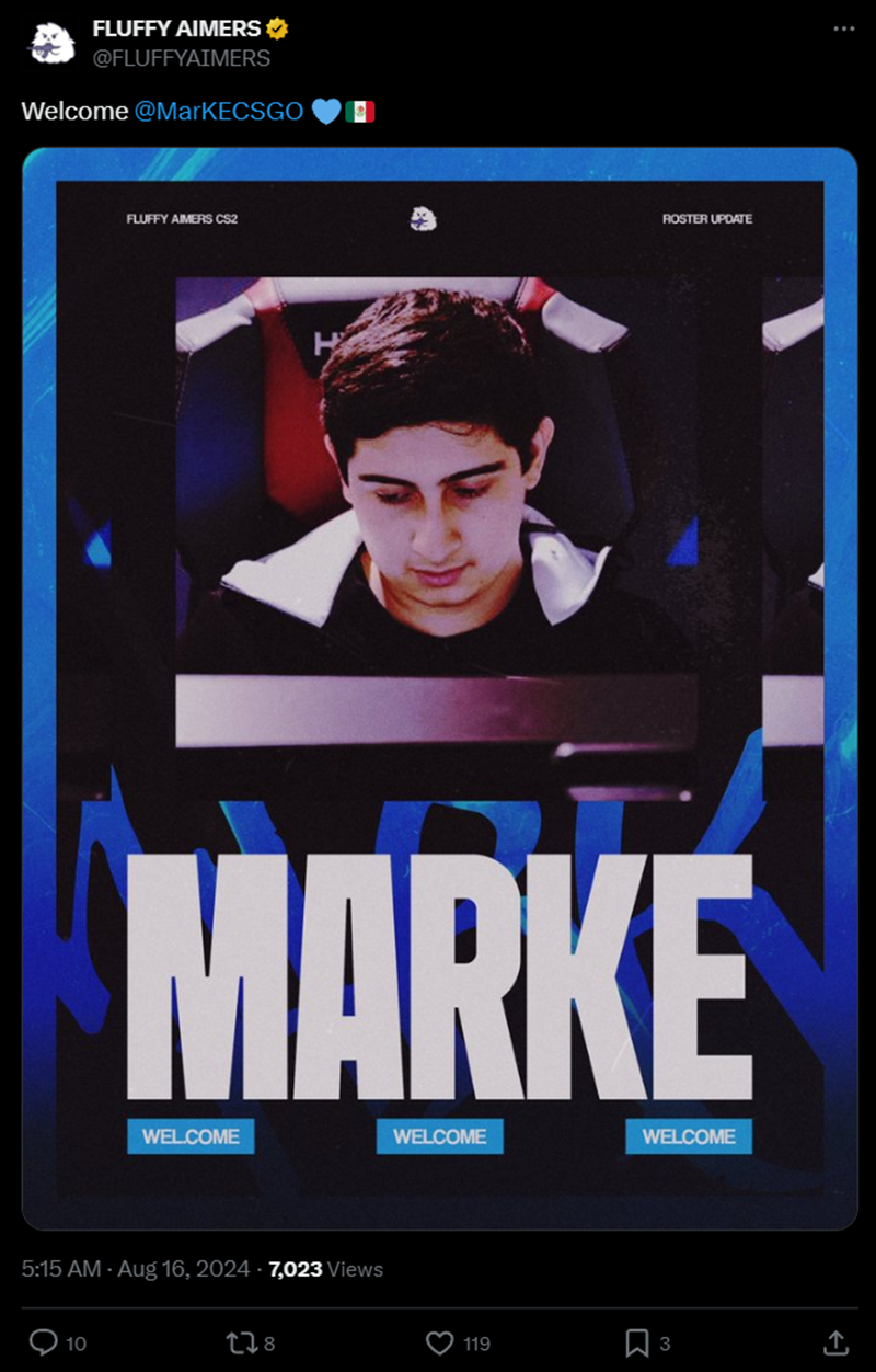 官宣：FLUFFY AIMERS签下MarKE_5EPlay - 5EPlay赛凡网