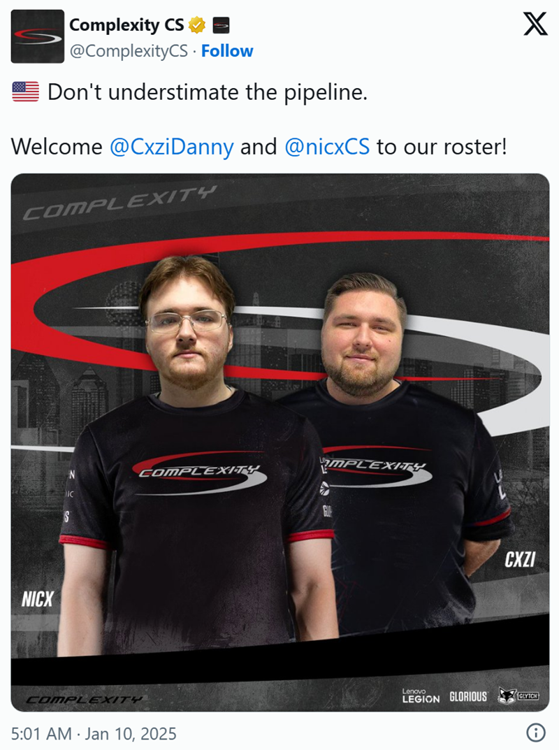 官宣：CoL签下cxzi及nicx_5EPlay - 5EPlay赛凡网