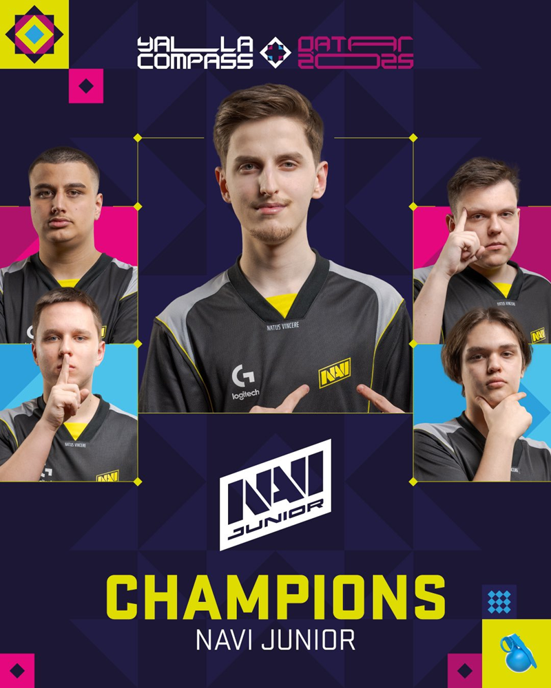 NAVI Junior以不败战绩夺得YaLLa Compass卡塔尔站冠军_5EPlay - 5EPlay赛凡网