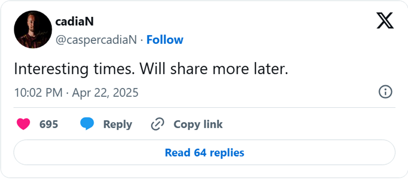 官宣：Astralis下放cadiaN并临时招入HooXi出战PGL阿斯塔纳_5EPlay - 5EPlay赛凡网