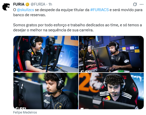 官宣：FURIA下放skullz并临时租借YEKINDAR备战Major_5EPlay - 5EPlay赛凡网