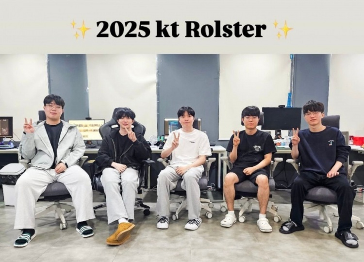 KT俱乐部分享2025阵容合照：Perfect/Cuzz/Bdd/deokdam/Way_5EPlay - 5EPlay赛凡网